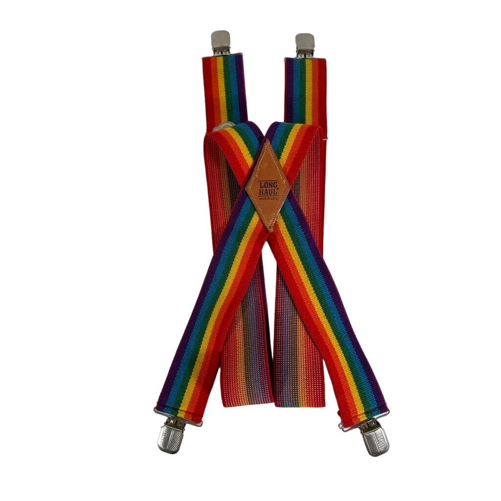 RAINBOW Color Suspenders LONG HAUL Mork n Mindy Pride… - Gem