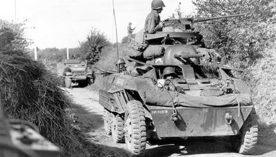 WWII B&W Photo M8 Greyhound Armored Car Normandy D-Day WW2 / 3008 | eBay