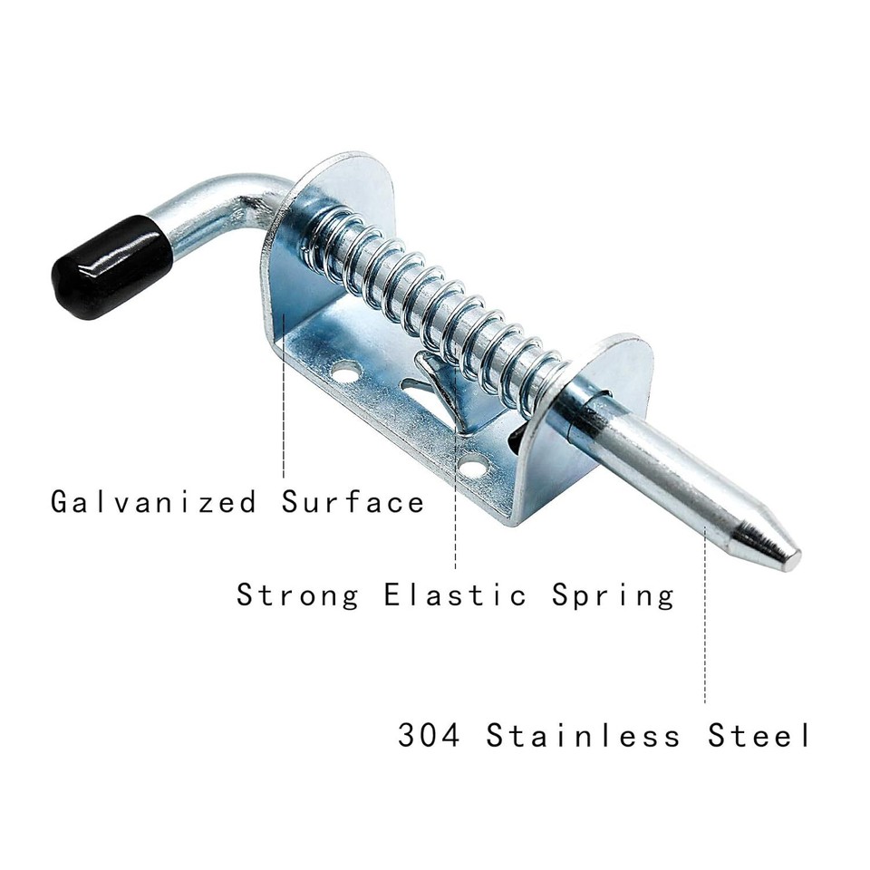 2 Pack 6 Inch Spring Loaded Latch Bolt Latch Pin Door Lock for Shed ...