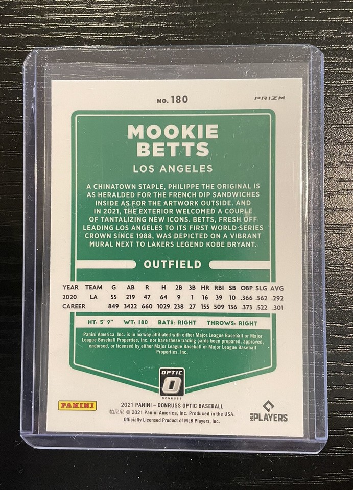 2021 Mookie Betts Optic Baseball Lime Green Refractor #180 | eBay