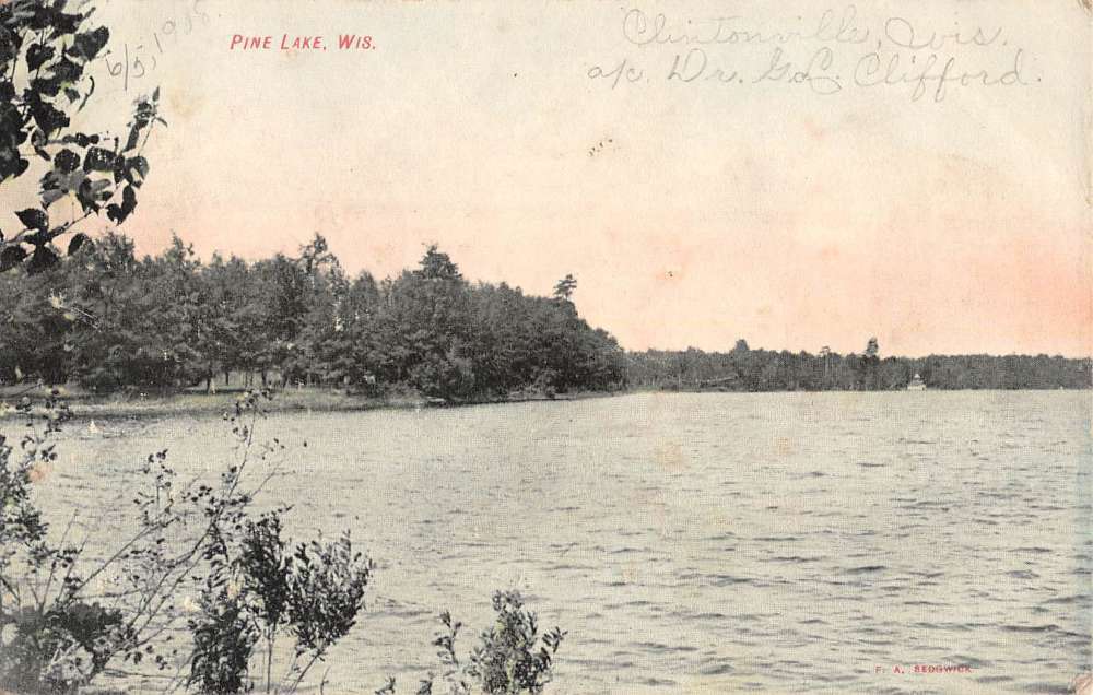 Pine Lake Wisconsin Scenic Waterfront View Antique Postcard K83380 | eBay