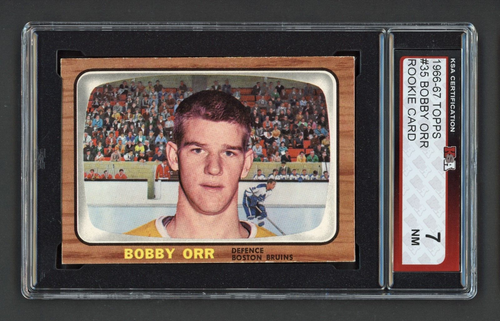 1966-67 TOPPS #35 BOBBY ORR ROOKIE CARD KSA 7 NEAR MINT | eBay
