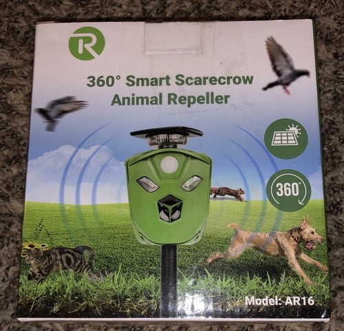 Solar 360° Ultrasonic Animal Repeller w/ Motion Sensor Garden Outdoor ...