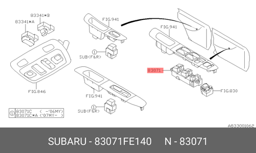 Genuine OE Sw Assembly P W Ecl 83071FE140 for Subaru 83071-FE140 | eBay.de