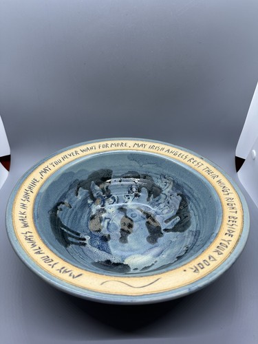 Bryan Becker CLAY WERKS Studio Pottery Irish Blessing Inscribed Fruit ...