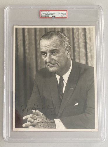 President Lyndon Johnson LBJ Signed Autograph 8x10 B&W Photo PSA DNA ...