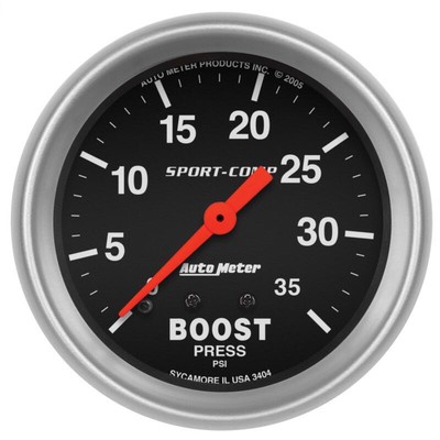 Auto Meter Boost Gauge 3404; Sport-Comp Boost 0-35 psi 2-5/8 in ...