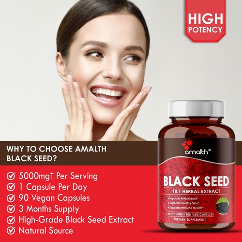 Black Seed Pure Cumin Extract 5000mg Capsules - 90 Count - Healthy Skin | eBay