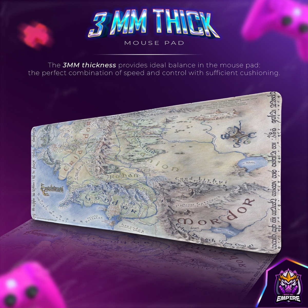 Lord Of The Rings Mousepad FOR THE LORD OF THE RINGS MIDDLE-EARTH MAP ...
