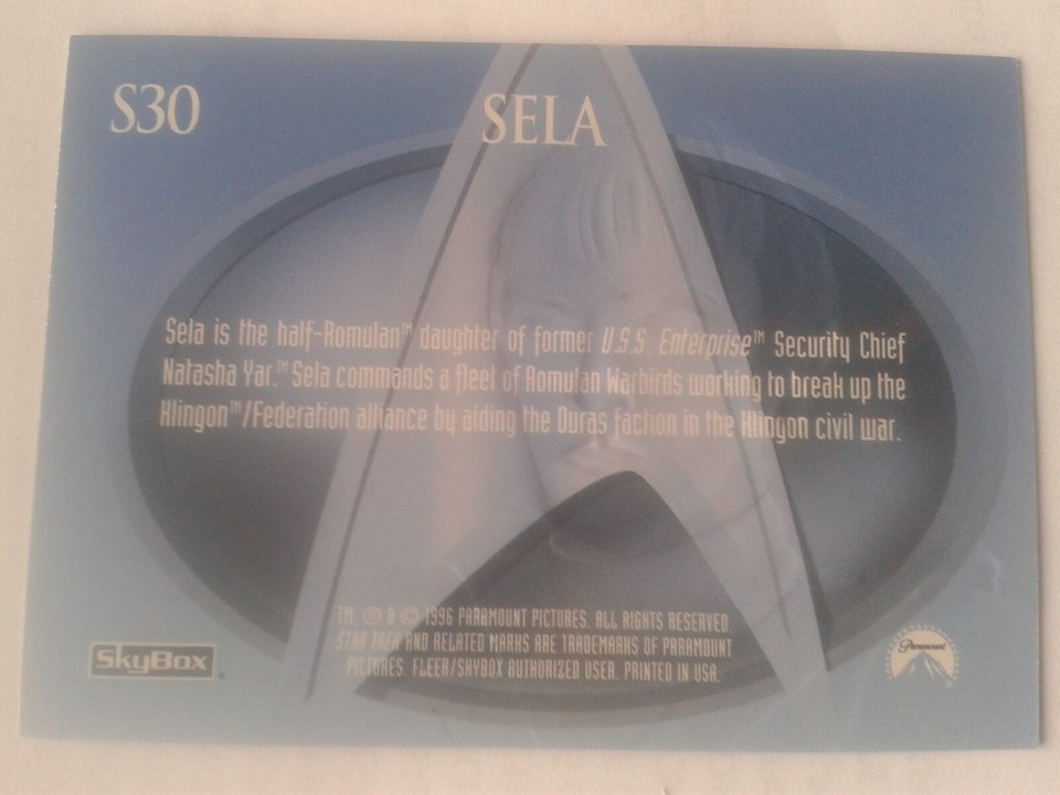 Star Trek TNG Season 5 - 1996 Skybox - Foil-Embossed Card S30 Sela (1: ...