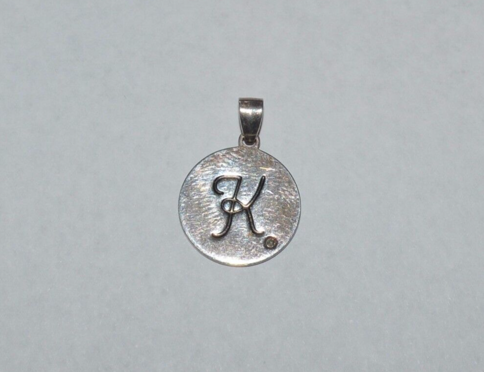 SIGNED NVC STERLING SILVER AND DIAMOND LETTER K PENDANT | eBay