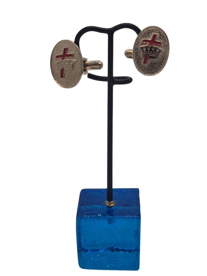 Royal Black Preceptory Gold Tone Red Cross Cuff Links Masonic | eBay