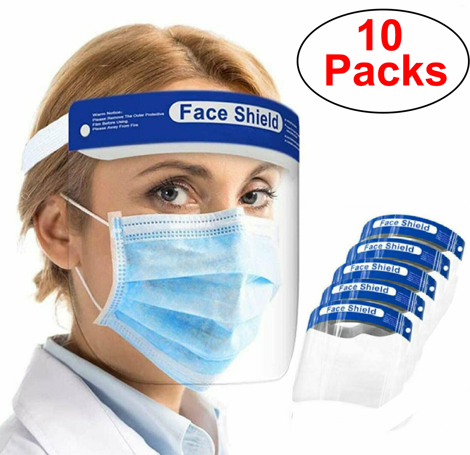 Safety Full Face Shield Reusable FaceShield Clear Washable Face Anti ...