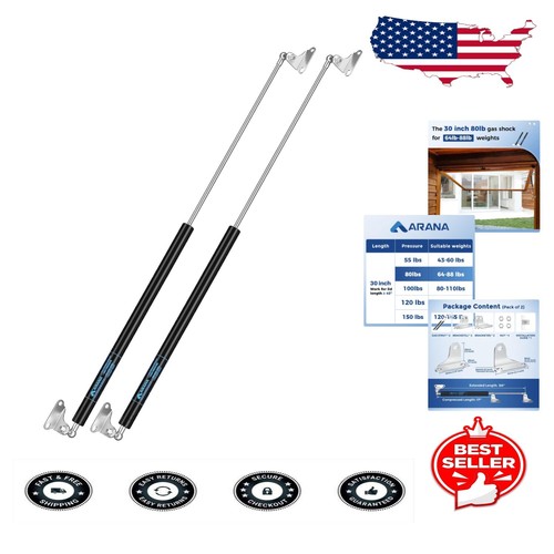 Durable 30" Gas Struts for Heavy Lids - 80 LB Support for RV & Storage ...