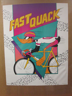 vintage FAST Quack Bike looney tunes 1992 poster daffy duck 6461 | eBay UK