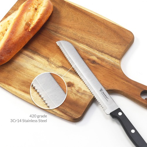 Humbee Chef, Stainless Steel Serrated Bread Knives 8/10/12 inch | eBay