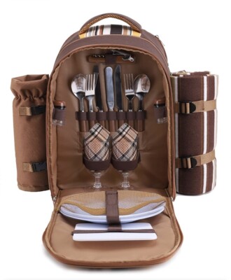 Apollo Walker Picnic Backpack Bag for 2 Person W/ Cooler Compartment ...