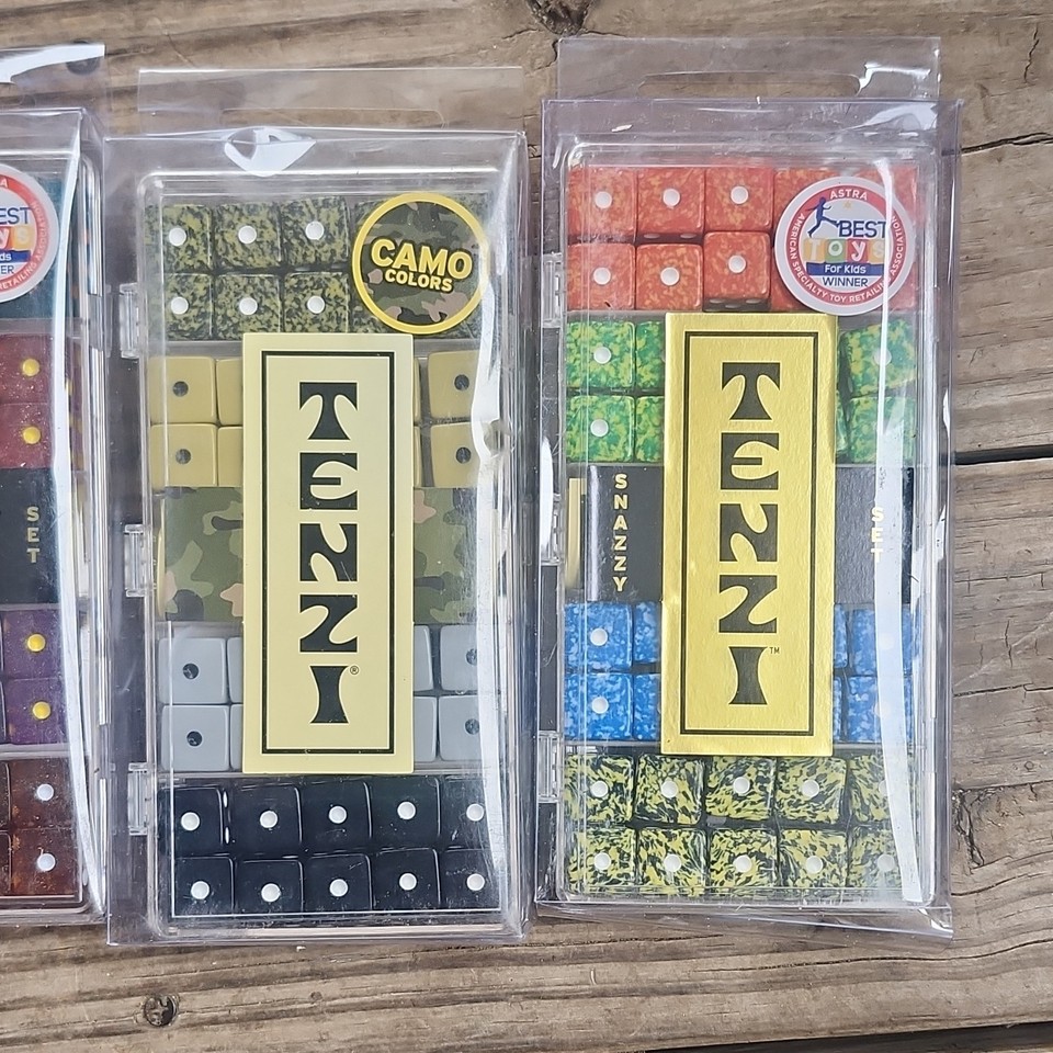 TENZI Dice Game Complete Set – Snazzy, Sweet, Camo Colors, Award Winner ...