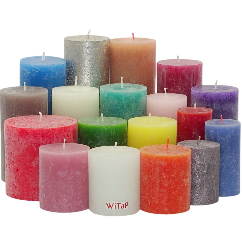 6 kg Rustic Stumpenkerzen Set Kerzen Paket Mix Rustik gemischt nach ...