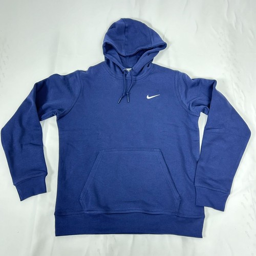 NEW Nike Sportswear Club Fleece Solo Swoosh Hoodie M Navy 611457-410 ...