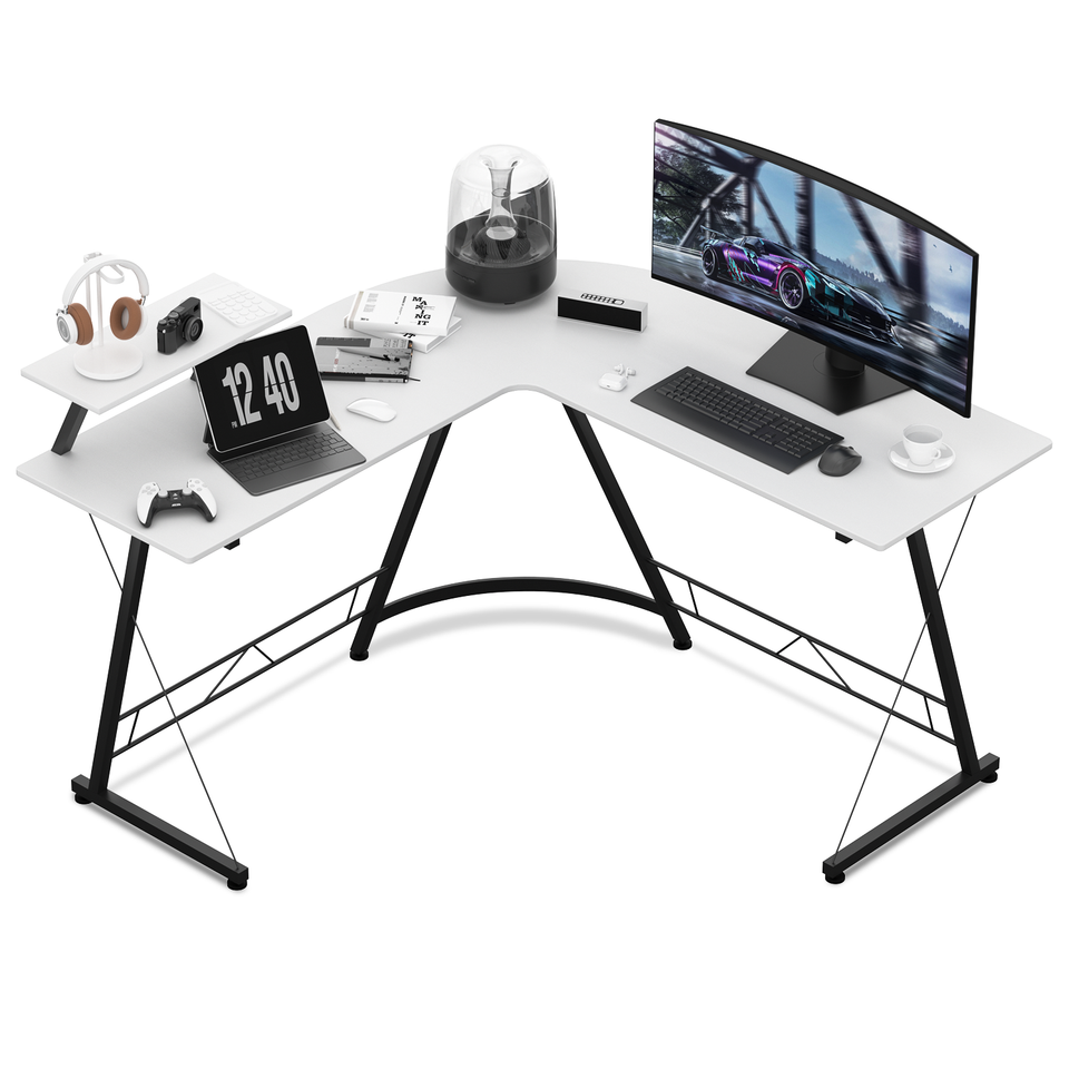 50"L-Shaped Computer Corner Desk Office Workstation Laptop Table w ...
