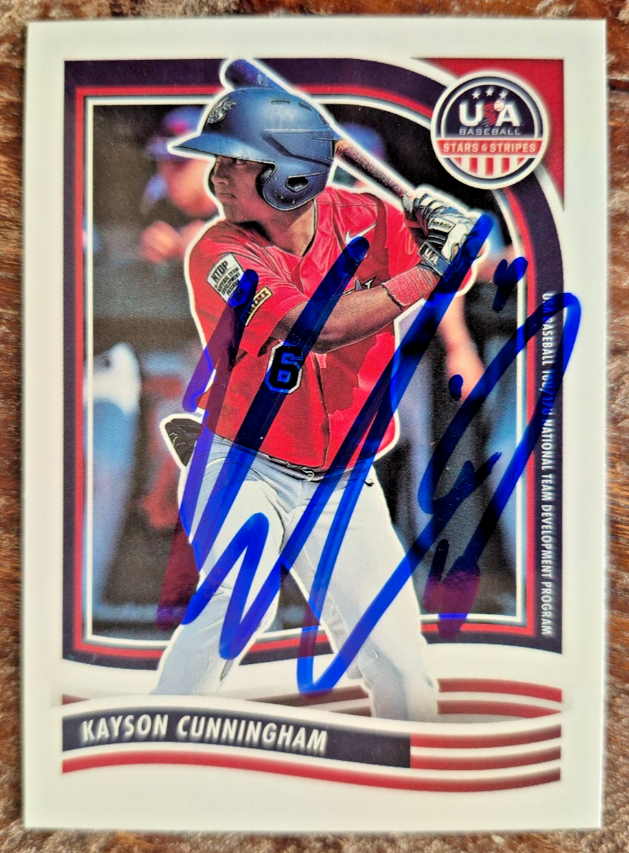 Signed auto autograph KAYSON CUNNINGHAM 2024 USA Stars & Stripes card ...