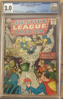 Justice League of America 21 CGC 3.0 JSA meet JLA Classic cover 1963 | eBay