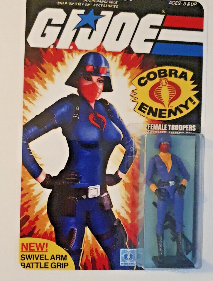 GI JOE CUSTOM FEMALE COBRA RED MASK TROOPER CARDED Action Figure MOC ...