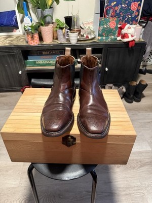 Allen Edmonds Haight Chelsea Brogues Boots 8.5 Brown Medallion Toe ...