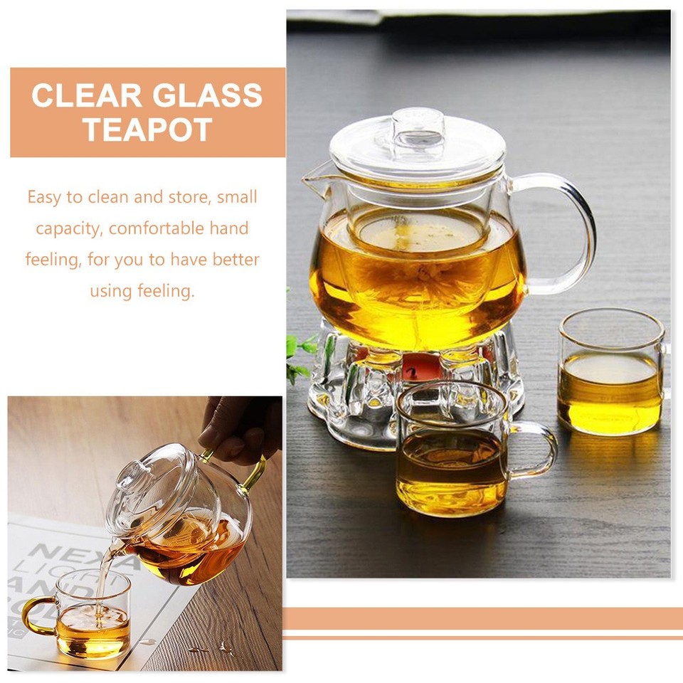 1 Set Glass Teapot Loose Tea Small Tea Kettle Strainer Teaware Tea ...