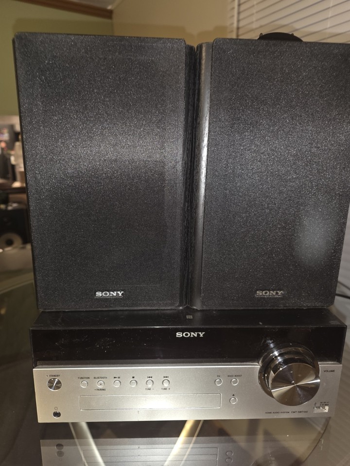 Sony CMT-SBT100 CD Receiver Bluetooth AM/FM with Remote and Antenna ...