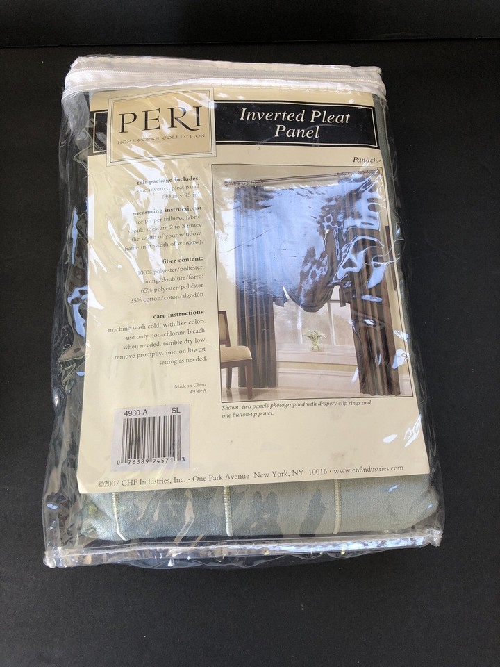 PERI Inverted Pleat 30” X 95'' Panache Window Curtain Panel Slate 1 ...