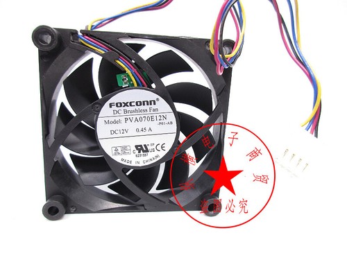 1PC FOXCONN PVA070E12N 12V 0.45A CPU 4-wire temperature-controlled ...