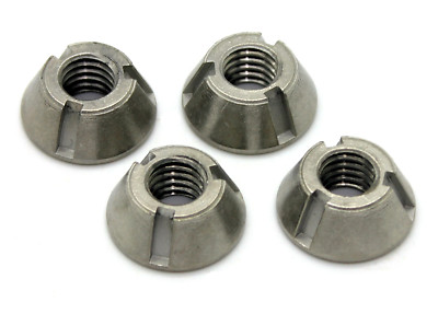 8mm M8 x 1.25 T-Groove Tamper Proof Security Nuts (x 4) Stainless Tri ...
