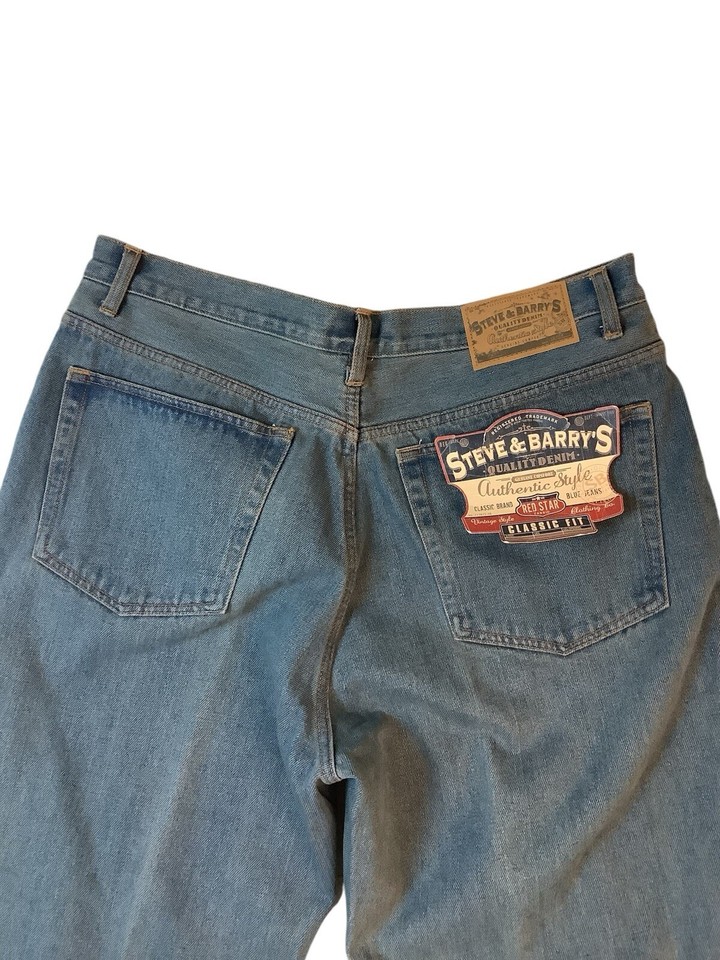 NWT Steve & Barrys Mens Denim Jeans Size 36x30 Blue Classic Straight Fit | eBay