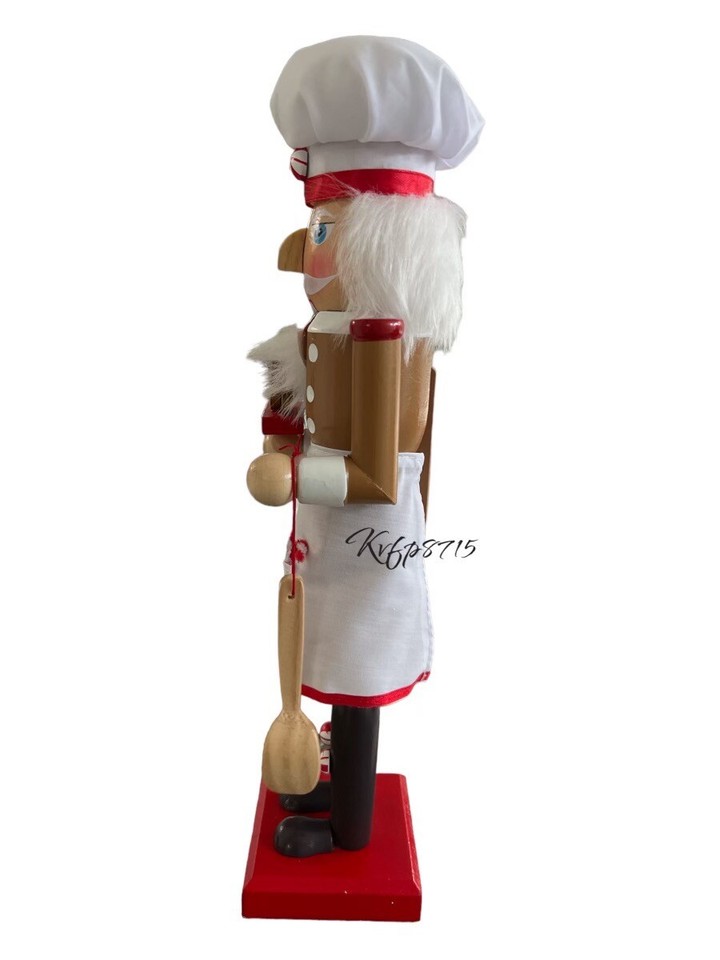 14” Gingerbread Baker Nutcracker Peppermint Candy Cookies Chef ...