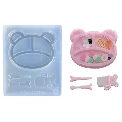 Adorable Bear Shaped Plates Durable Silicone Mold for Cooking ...