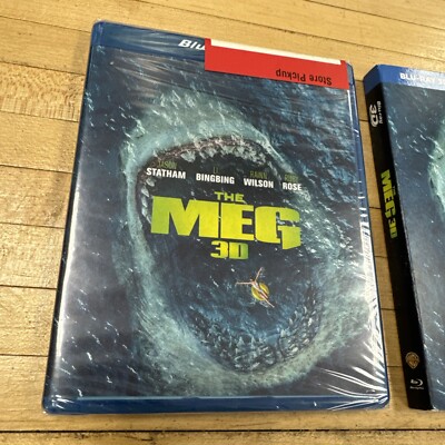 NEW** The Meg (Blu-Ray 3D, Bluray & DVD 2018) W/Slipcover** Best Buy ...