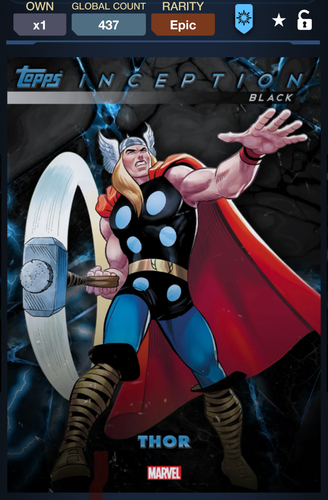 Topps Marvel Collect! Thor 2024 Inception Black Electricity Motion EPIC ...