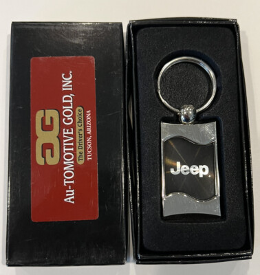 JEEP Black & Silver Waves Wavy Key Ring Metal NEW IN BOX | eBay