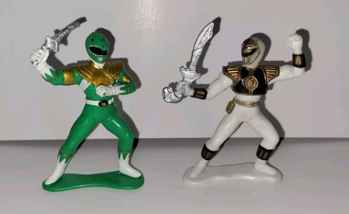 Power Rangers MMPR 1994 White Ranger & Green Ranger 1993 Bandai Tommy ...