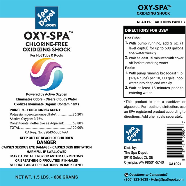 Oxy-Spa Non-chlorine Hot Tub and Pool MPS Oxidizing Shock - 1.5lb, Pack ...