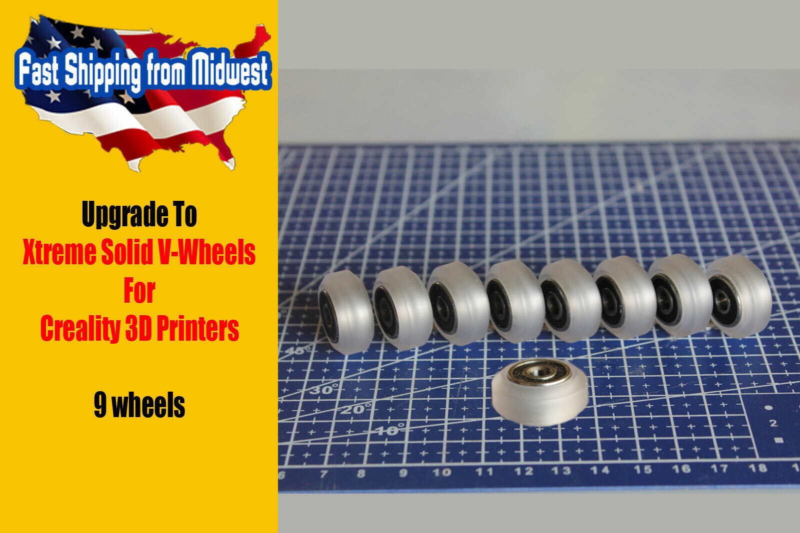 Extreme Solid V-Wheel for Creality 3D Printer CR-10 CR-10S w/ 625-R Bearings | eBay