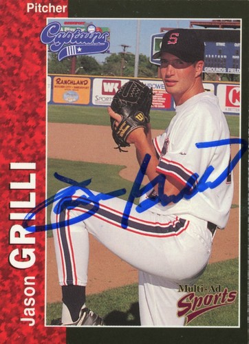 1998 Shreveport Captains JASON GRILLI Signed Card autograph GIANTS ...
