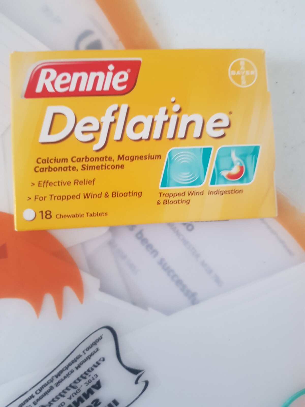 DEFLATINE TABLETS FOR RELIEF OF TRAPPED WINDS & MORE - 18 TABLETS (50 ...