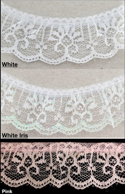 1" Ruffled Gathered Lace Trimming - 12 Yards! - Color Options! | eBay