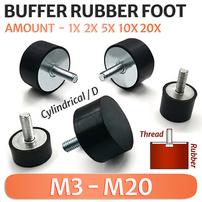 Buffer Rubber Foot Mount Anti Vibration Stops Male Damper Ø 8mm-150mm ...