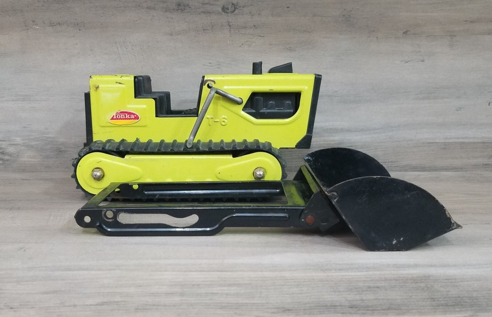 Dozer TONKA Pressed Steel Lime Green T-6 Bulldozer 12 " for Parts or ...