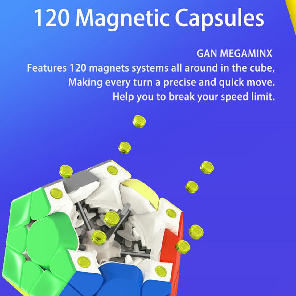 GAN Megaminx M Speed Cube Pentagonal Magnetic 3×3 Gans Stickerless ...