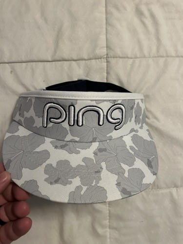 Ping Sol Visor Golf Ladies White Gray Hibiscus Flower Tropical ...